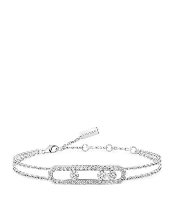 Messika Move Classique Pavé Diamond Bracelet In White Gold - Silver