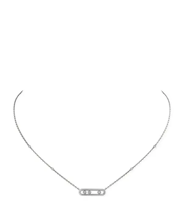 Messika Move Classique 18 Karat White Gold And Diamond Necklace - Silver