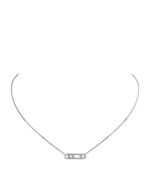 Messika Move Classique 18 Karat White Gold And Diamond Necklace - Silver