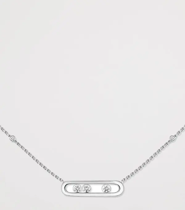 Messika Move Classique 18 Karat White Gold And Diamond Necklace