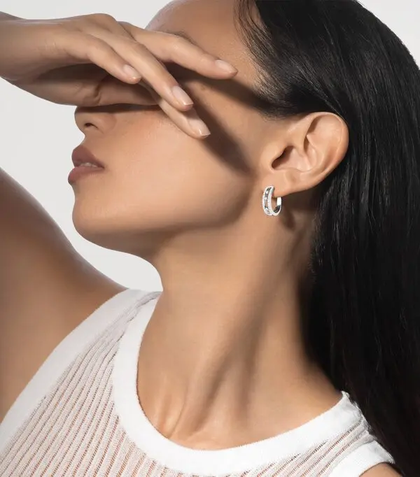 Messika Move Classique Diamond Hoop Earrings In White Gold