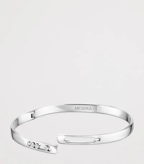 Messika Move Noa Bangle In White Gold And Diamonds