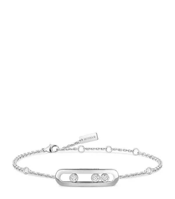 Messika Baby Move Classique 18 Karat White Gold Diamond Bracelet - Silver