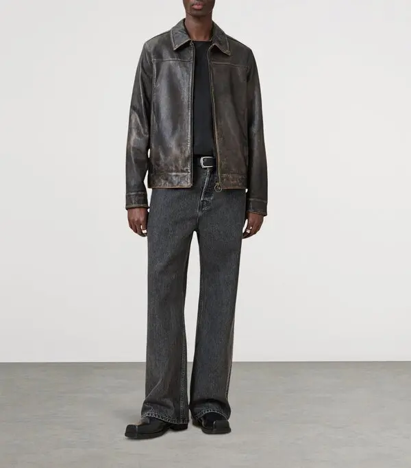 ALLSAINTS Alkan Distressed Leather Biker Jacket
