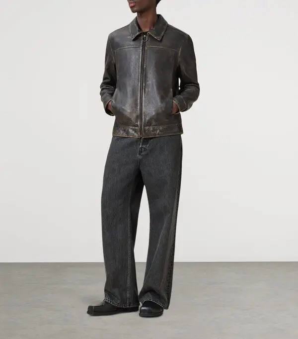 ALLSAINTS Alkan Distressed Leather Biker Jacket