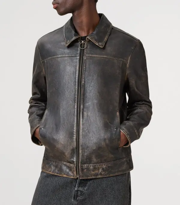 ALLSAINTS Alkan Distressed Leather Biker Jacket