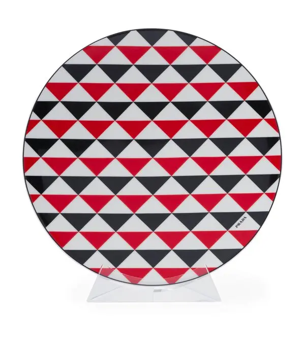 Prada Triangles Charger Plate - Black