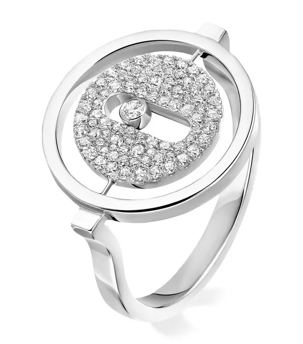 Messika Lucky Move White Gold And Diamond Ring - Silver