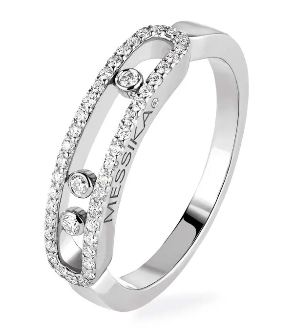 Messika Baby Move Classique White Gold And Diamond Pavé Ring - Silver
