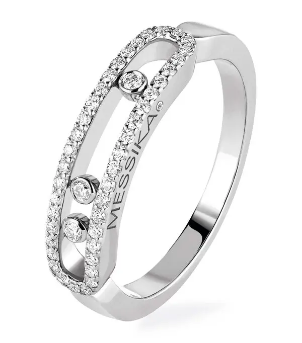Messika Baby Move Classique White Gold And Diamond Pavé Ring - Silver