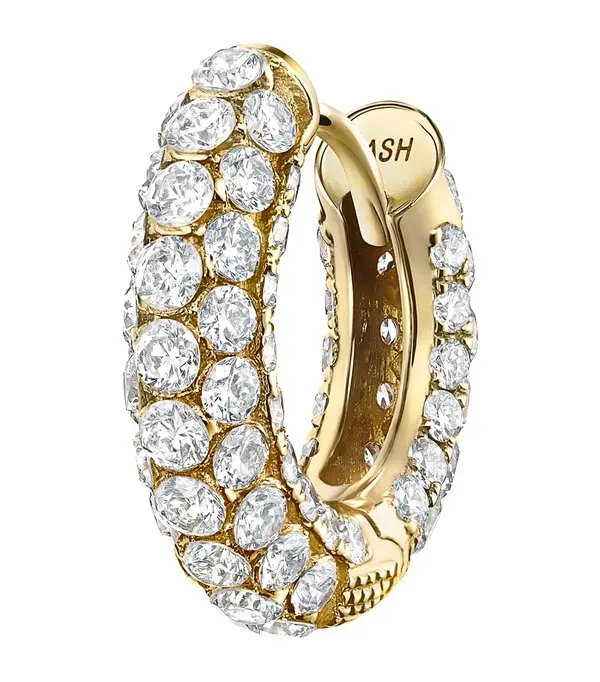 MARIA TASH Pavé Diamond Hoop Earring - Gold