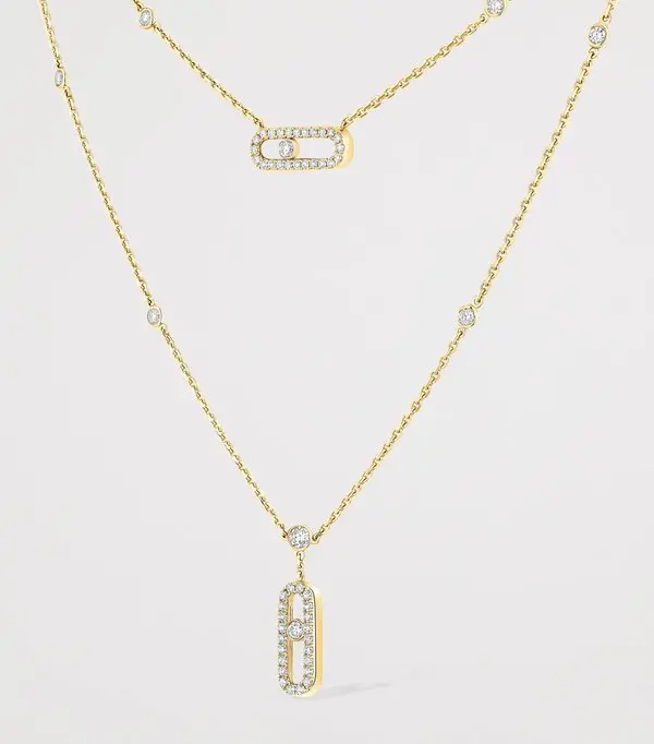 Messika Move Uno Yellow And Diamond Necklace - Gold