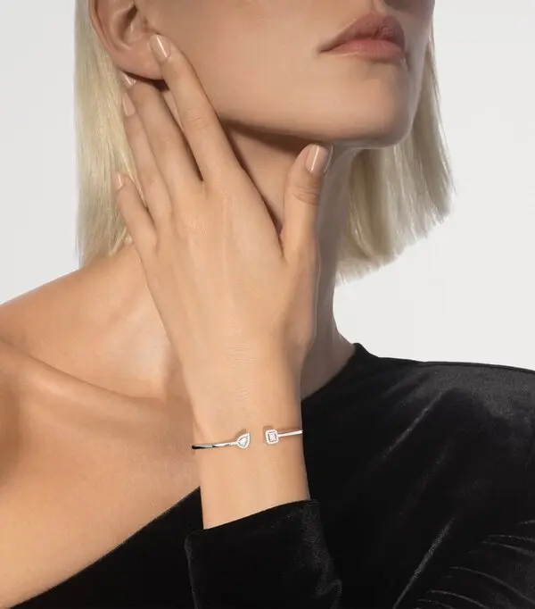 Messika My Twin Diamond Bangle In 18k White Gold