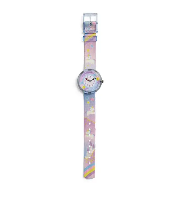 FLIK FLAK Cuddle Unicorn Watch With Quartz Movement And Recycled Strap - Purple