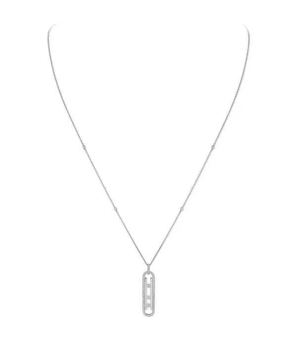 Messika Move 10th Birthday White Gold And Diamond Necklace - Silver