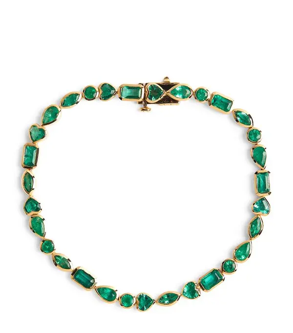 Shay 18kt Yellow Multi-cut Emerald Bracelet - Gold