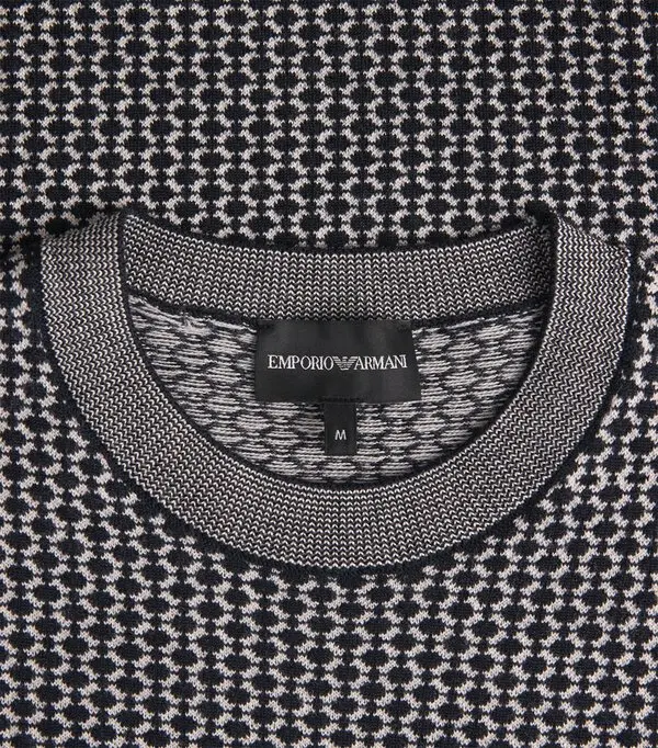 Emporio Armani Virgin Wool Geometric Patterned Sweater
