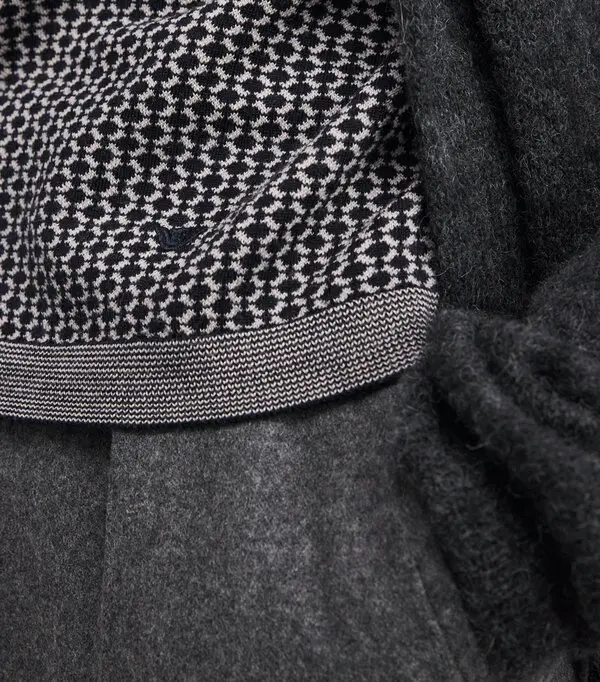 Emporio Armani Virgin Wool Geometric Patterned Sweater