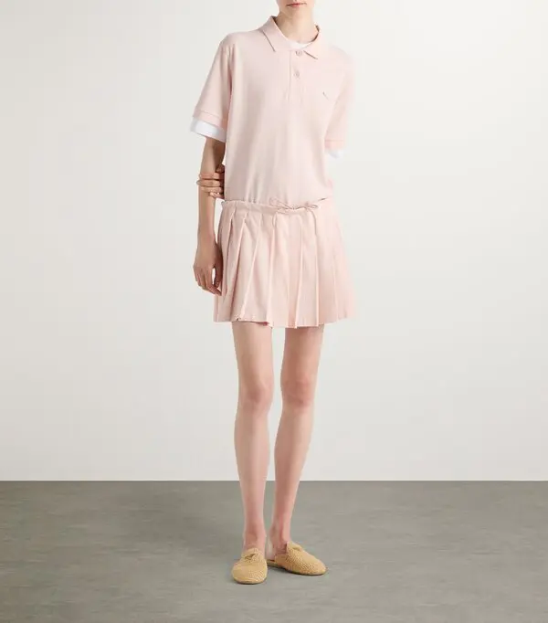 Prada Cotton Pleated Mini Skirt