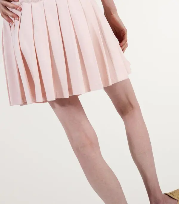 Prada Cotton Pleated Mini Skirt