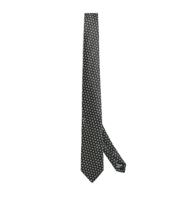 Emporio Armani Silk Jacquard Neck Tie - Black