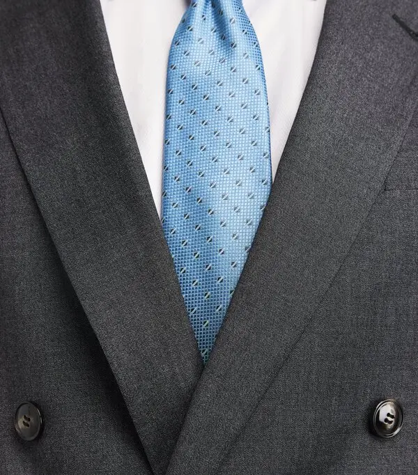 Emporio Armani Silk Jacquard Neck Tie - Blue