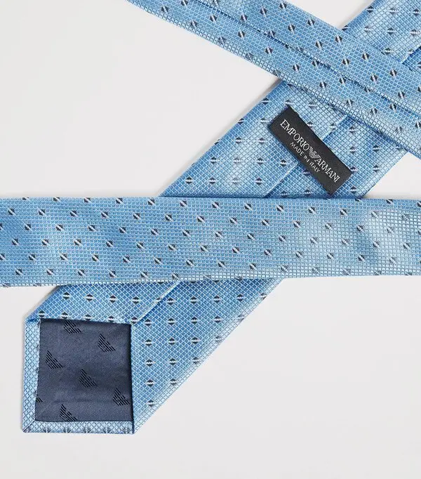 Emporio Armani Silk Jacquard Neck Tie - Blue
