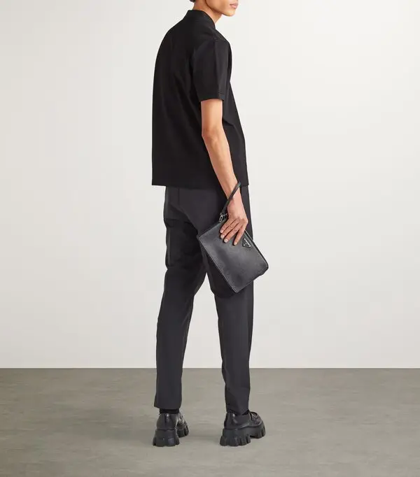 Prada Cotton Piqué Polo Shirt - Black