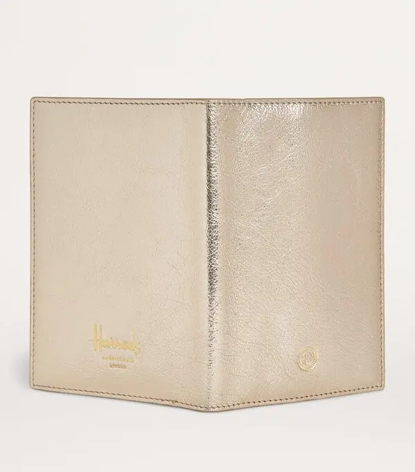 Harrods Leather Passport Holder - Gold