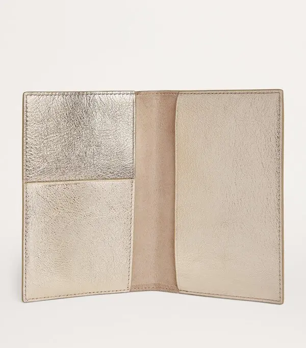 Harrods Leather Passport Holder - Gold