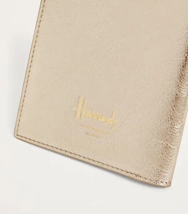 Harrods Leather Passport Holder - Gold