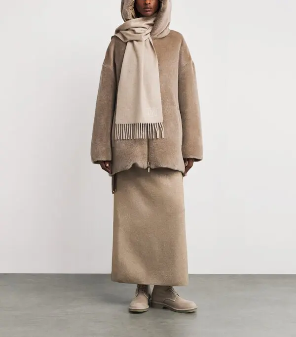 Max Mara Cashmere Monogram Scarf