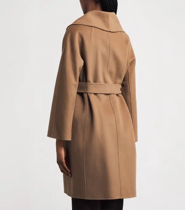 Max Mara Virgin Wool Wrap Coat - Beige