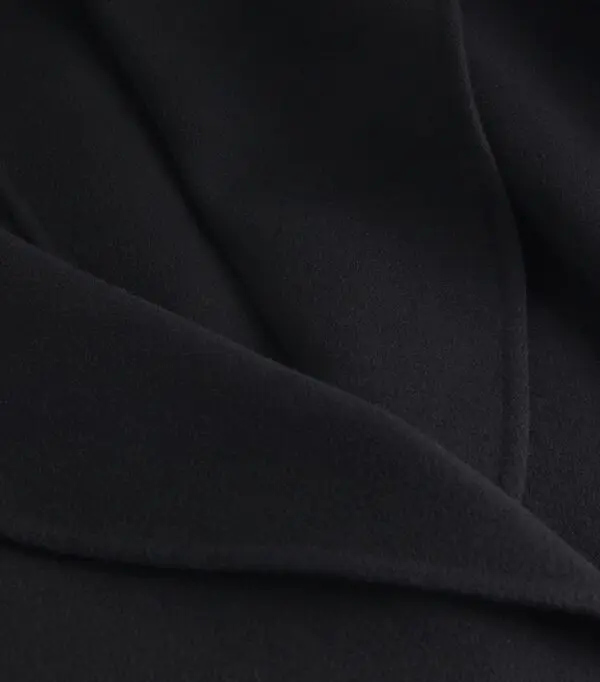 Max Mara Virgin Wool Wrap Coat - Black