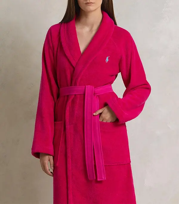 Ralph Lauren Polo Player Bath Robe - Pink