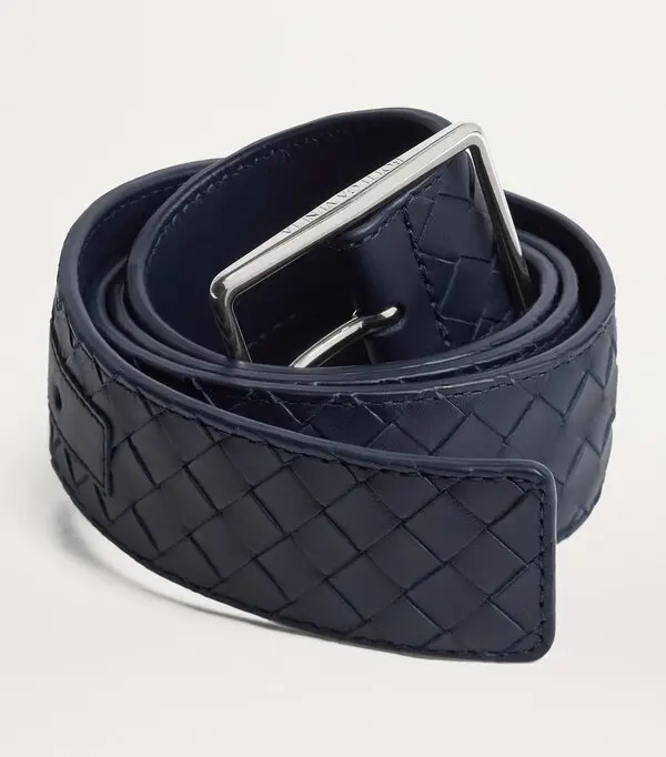 Bottega Veneta Woven Leather Belt - Blue