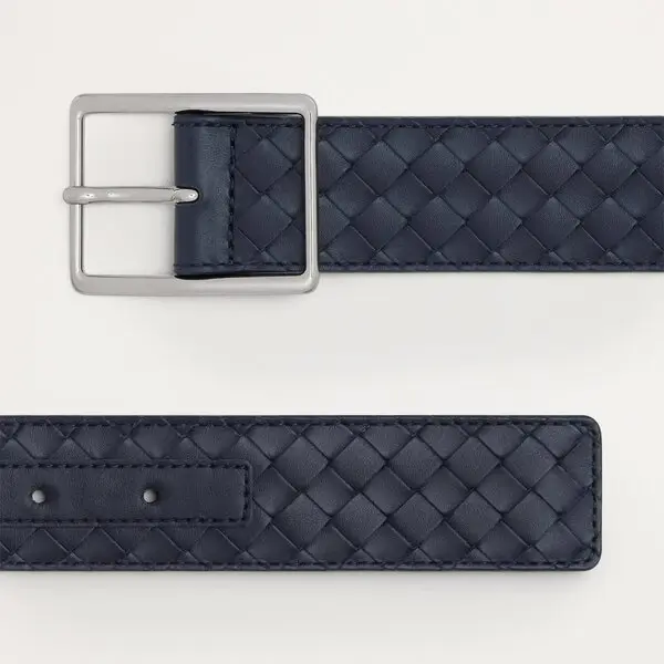 Bottega Veneta Woven Leather Belt - Blue