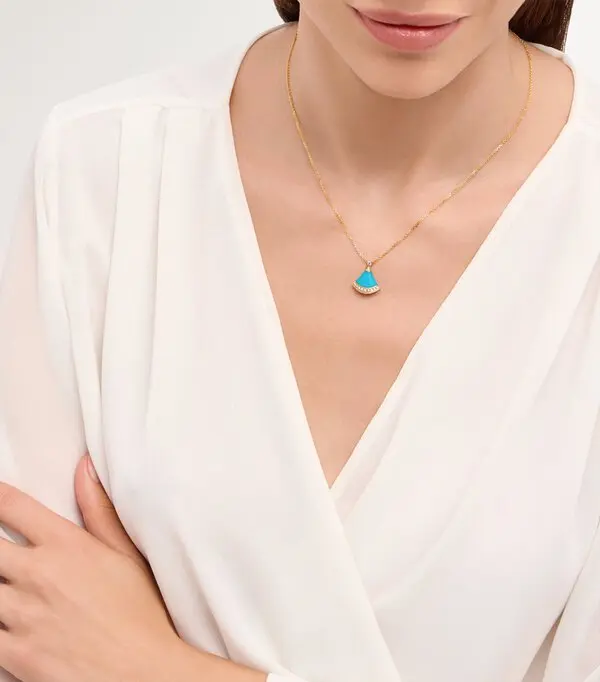 BVLGARI Rose Diamond And Turquoise Divas’ Dream Necklace