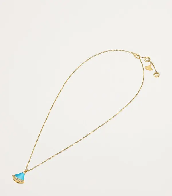 BVLGARI Rose Diamond And Turquoise Divas’ Dream Necklace