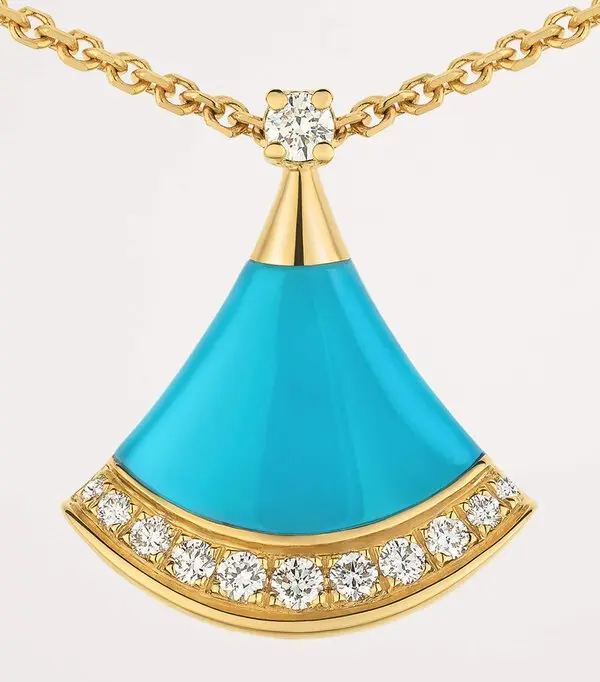 BVLGARI Rose Diamond And Turquoise Divas’ Dream Necklace