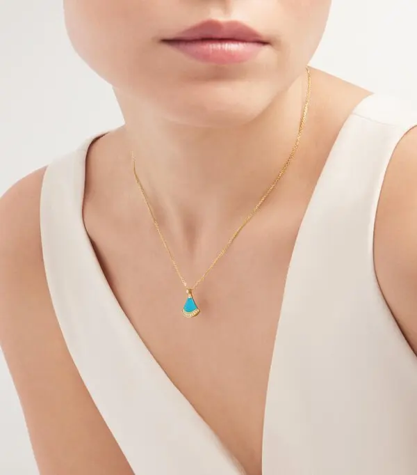 BVLGARI Rose Diamond And Turquoise Divas’ Dream Necklace