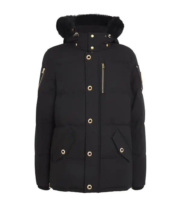 Moose Knuckles 3q Down Jacket With Fur Trimmed Hood