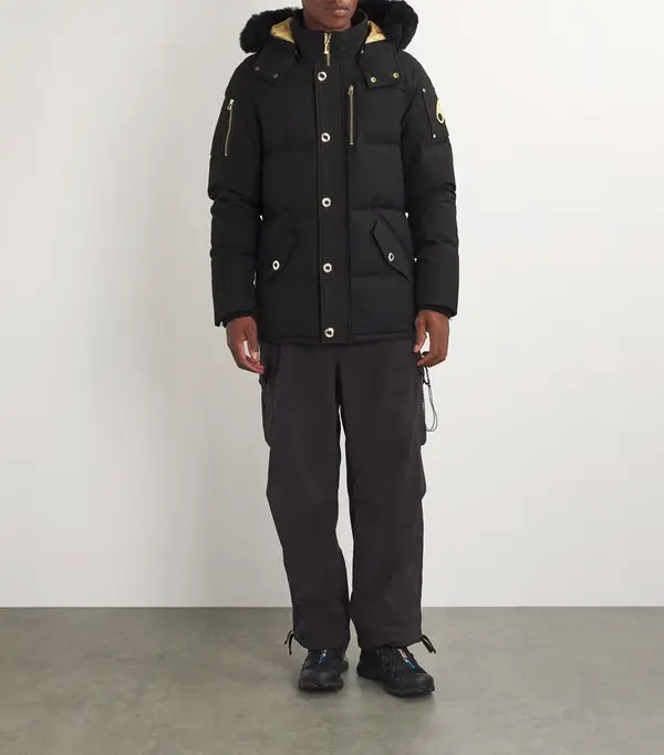 Moose Knuckles 3q Down Jacket With Fur Trimmed Hood