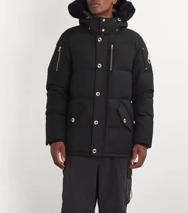 Moose Knuckles 3q Down Jacket With Fur Trimmed Hood