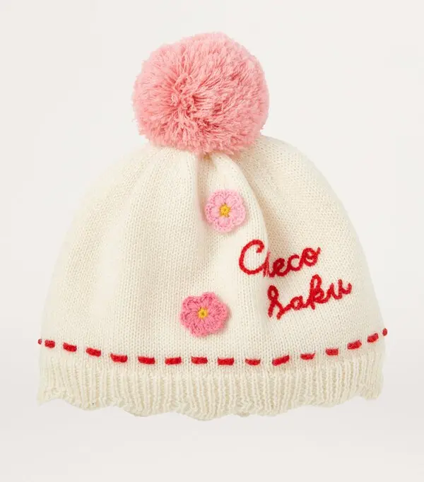MIKI HOUSE Chieco Saku Beanie With Pom-pom