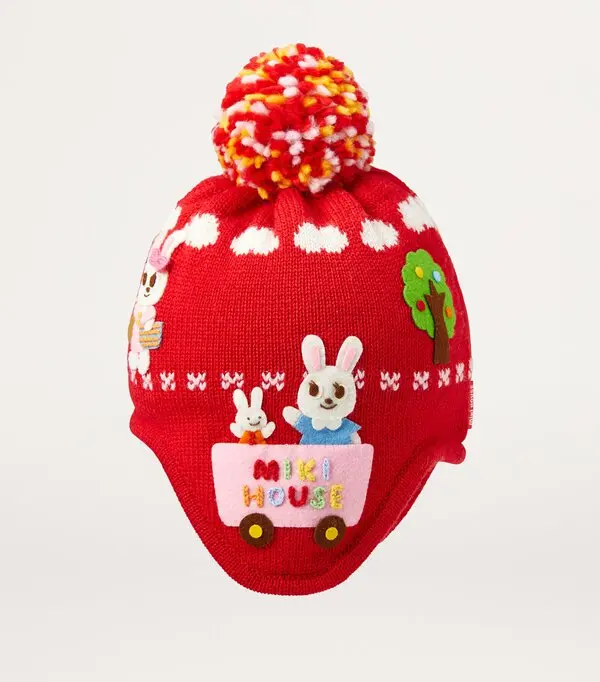 MIKI HOUSE Wool-blend Beanie With Appliqu