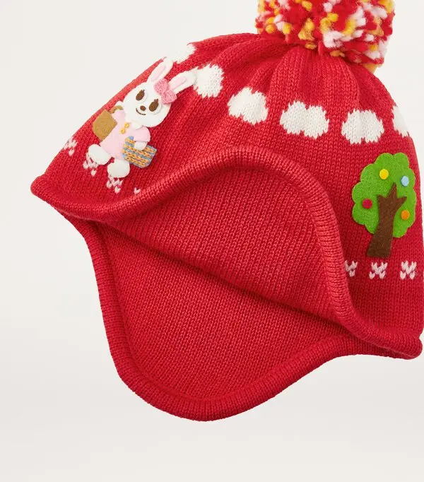 MIKI HOUSE Wool-blend Beanie With Appliqu