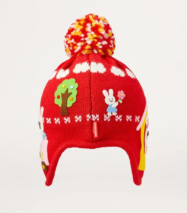 MIKI HOUSE Wool-blend Beanie With Appliqu