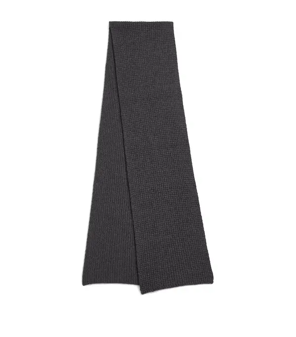 Sunspel Wool-cashmere Waffle Scarf - Grey
