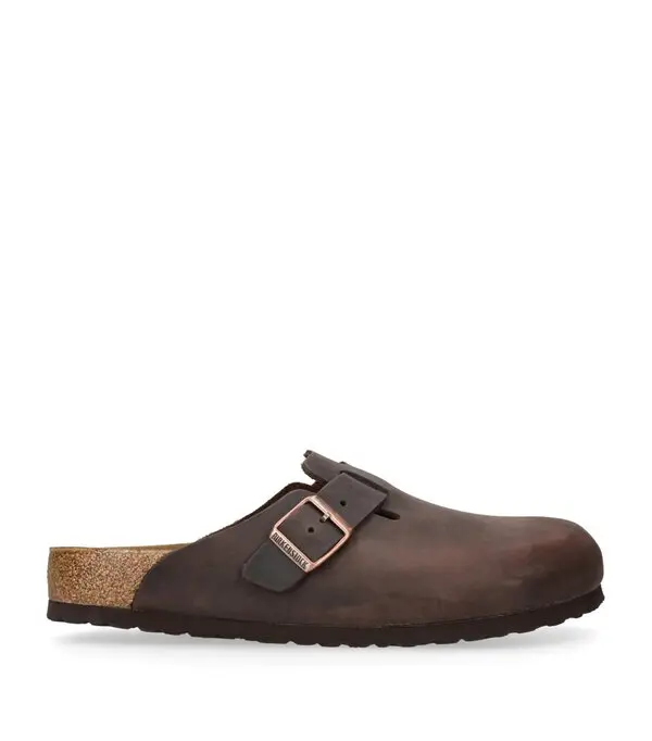 BIRKENSTOCK Oiled Leather Boston Clogs - Brown